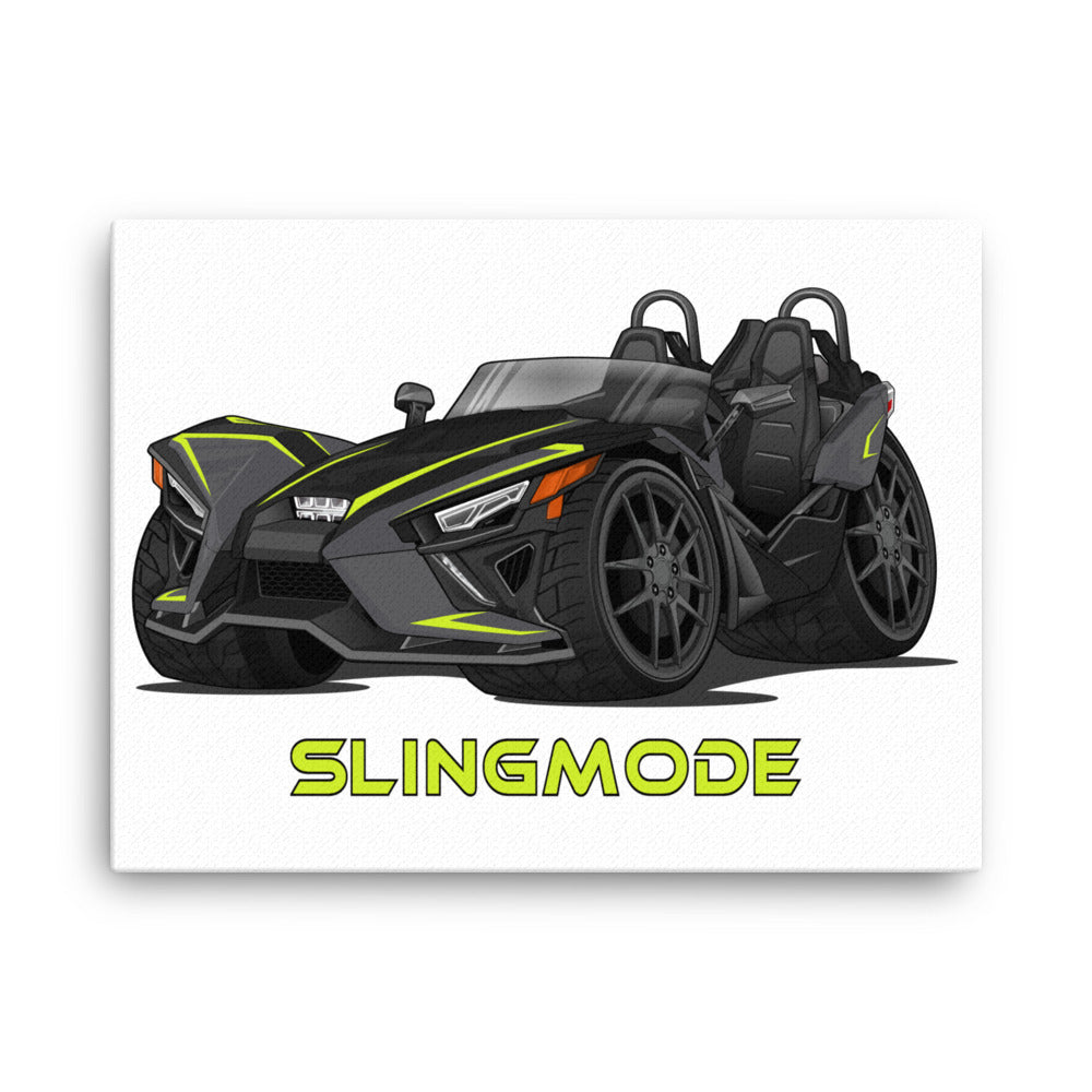 Slingmode Caricature Canvas Wall Art | 2023 SLR Lime Shadow Polaris Sl ...